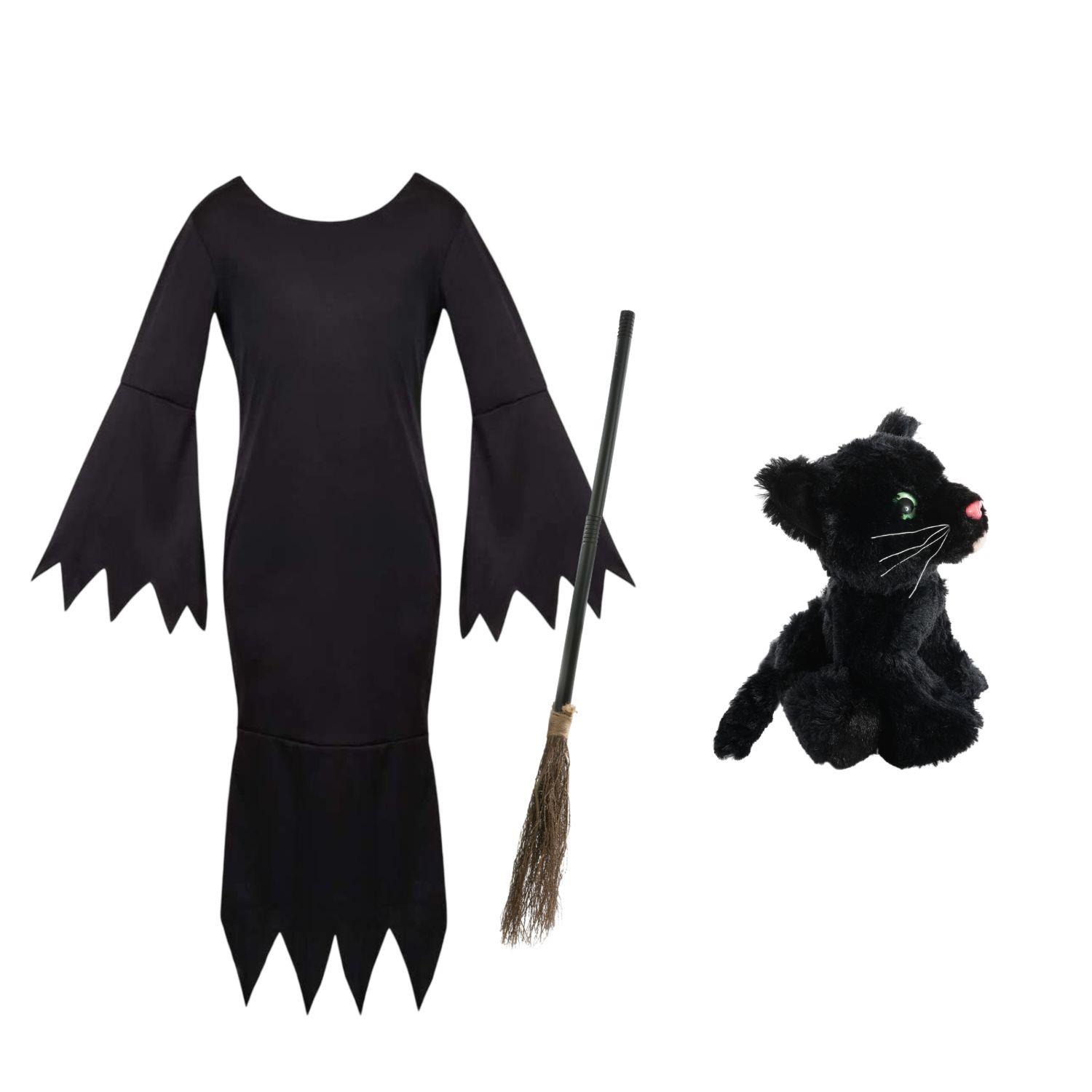 Girls Dani Witch Costume | 3 Pcs | Dress, Broom & Cat Toy - I Love ...