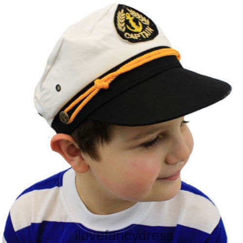 Kids Sailor Costume | 3 Pcs | Blue Jacket, Captain Hat & White Gloves ...