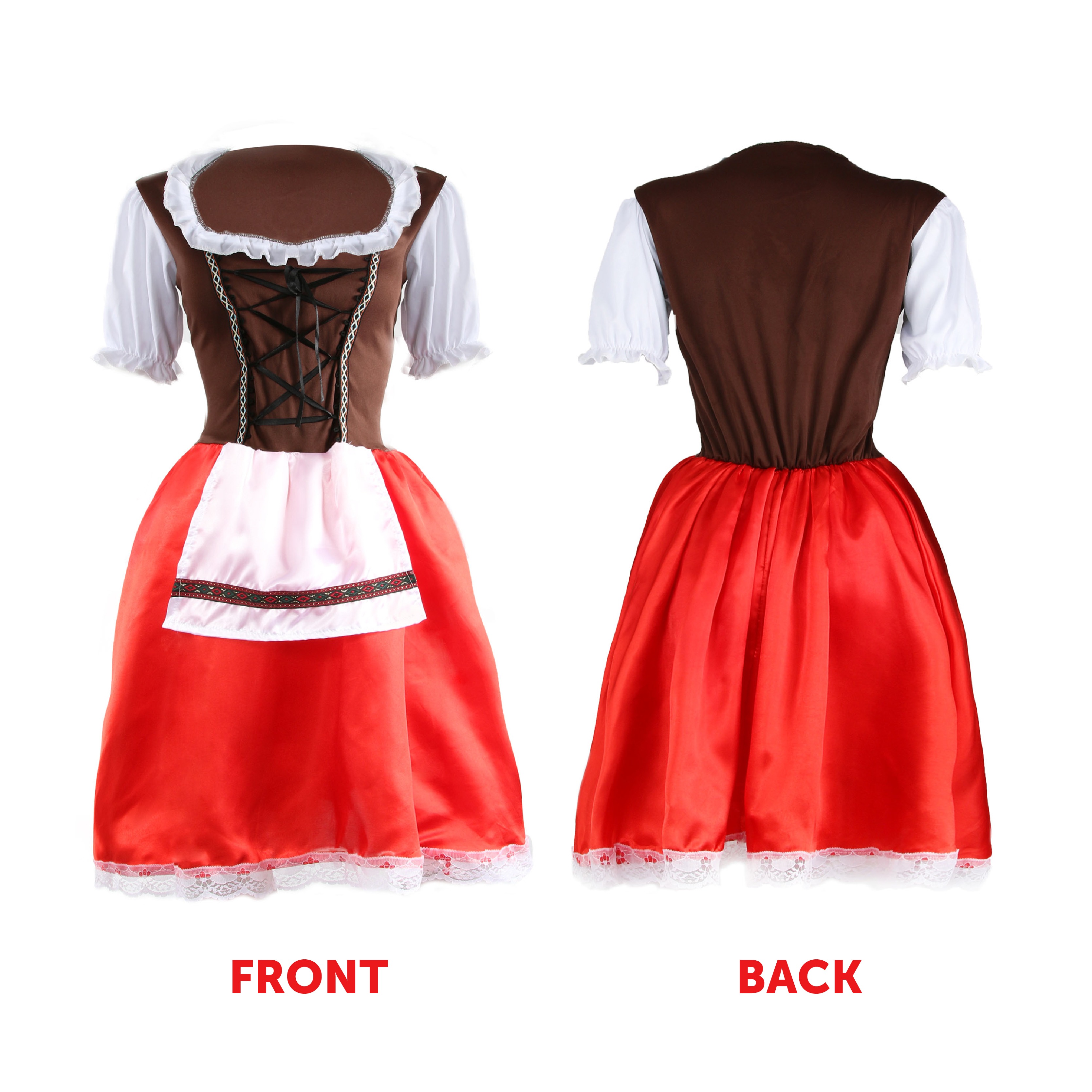 Ladies Heidi Costume | 4 Pcs | Dress, Plait Wig, Stockings & Inflatable ...