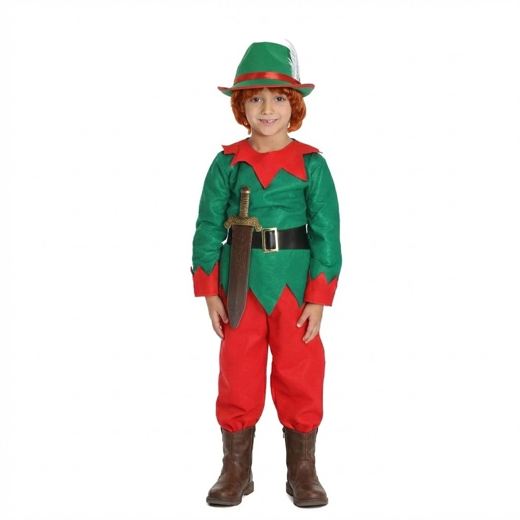 Kids Mischievous Boy Costume | 4 Pcs | Costume, Hat, Wig & Sword in ...