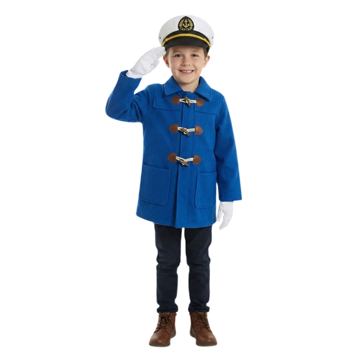 Kids Sailor Costume | 3 Pcs | Blue Jacket, Captain Hat & White Gloves ...